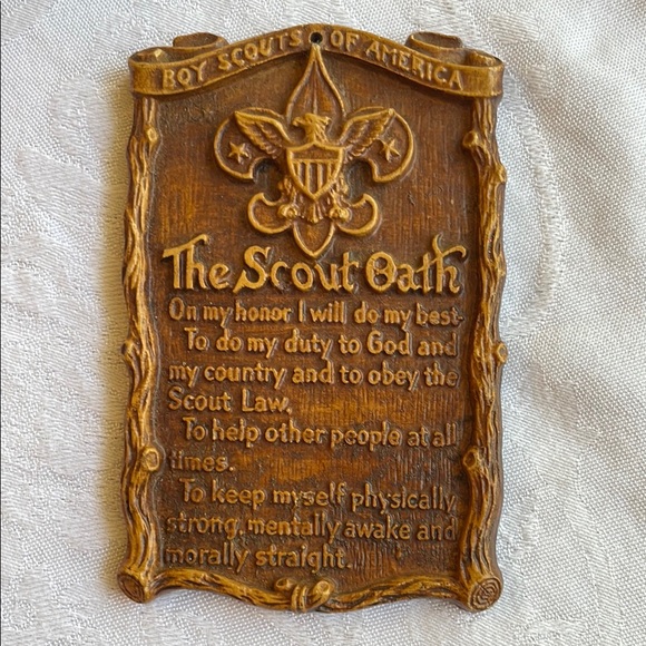 Accents | Vintage Boy Scouts Of America Plaque With The Scout Oath ...